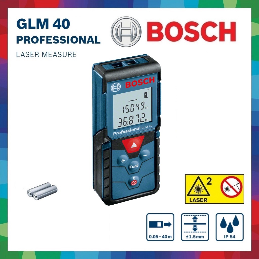 BOSCH 40M Laser Measure GLM40-12 GLM400 / Laser Range Finder 40Meter GLM 40 GLM 400 | Shopee ...