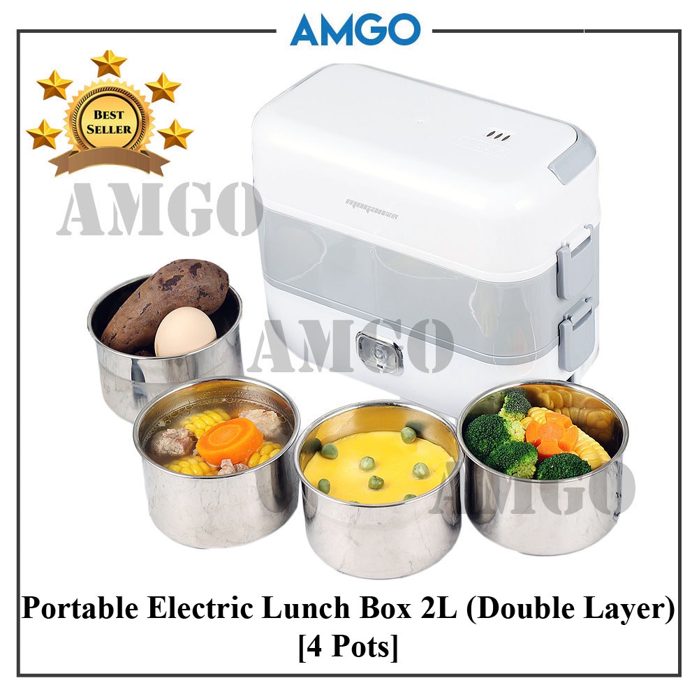 AMGO Multifunction Electric Rice Cooker 2Layers Stainless Steel Heating ...