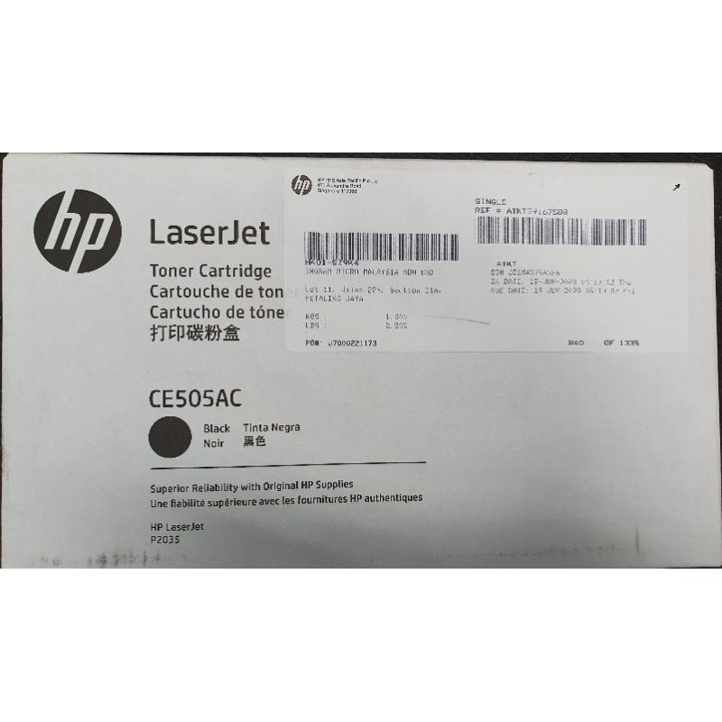 HP 05A ORIGINAL BLACK TONER CARTRIDGE (CE505AC) | Shopee Malaysia