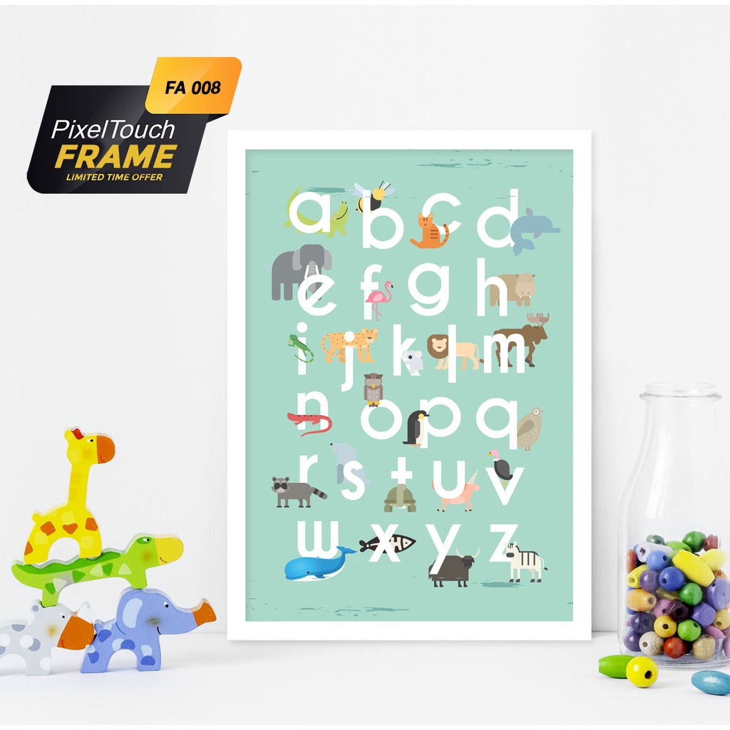 Frame ABC ALPHABET Poster Wall Art Kids Room Decor Hiasan Bilik Tidur ...