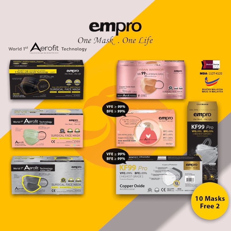 EMPRO Aerofit Series Adult Surgical Ear Loop Face Mask (50Pcs/Box ...