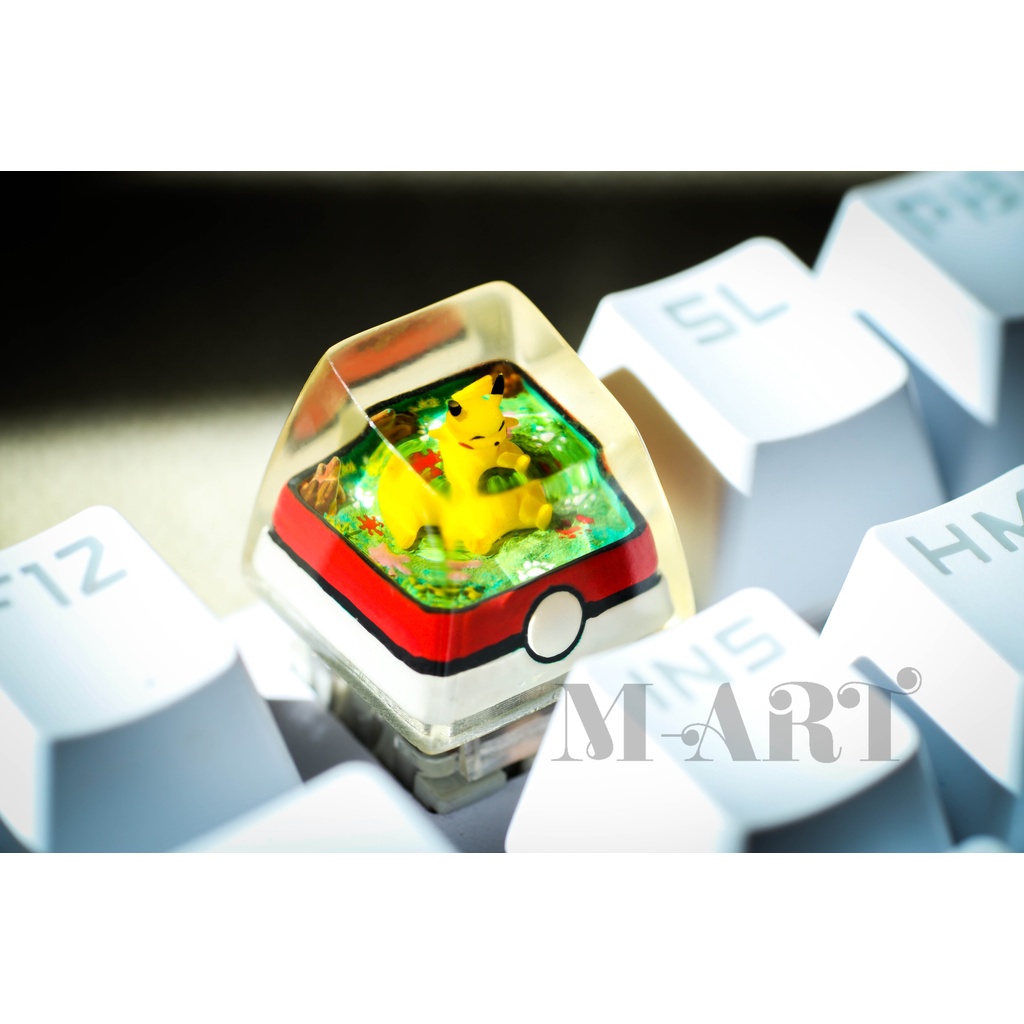 Super cute Pokemon Pikachu Resin Mechanical Keyboard Button - Pikachu ...