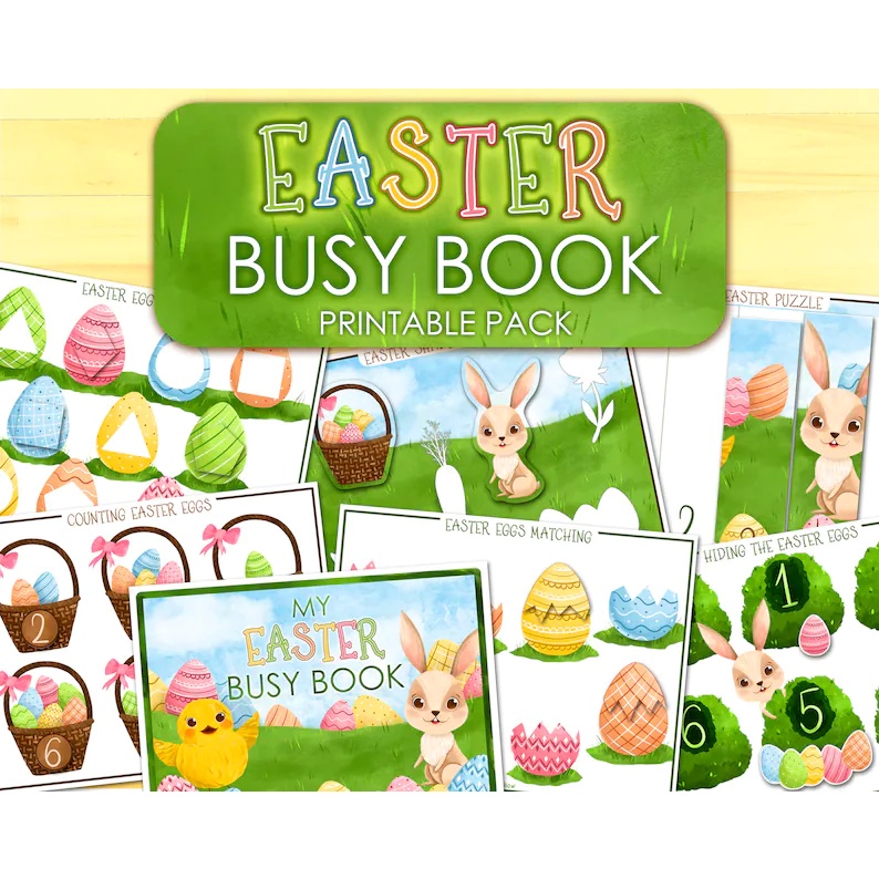 (PDF) kids activities easter busy quiet book printable pack SOFT COPY ...