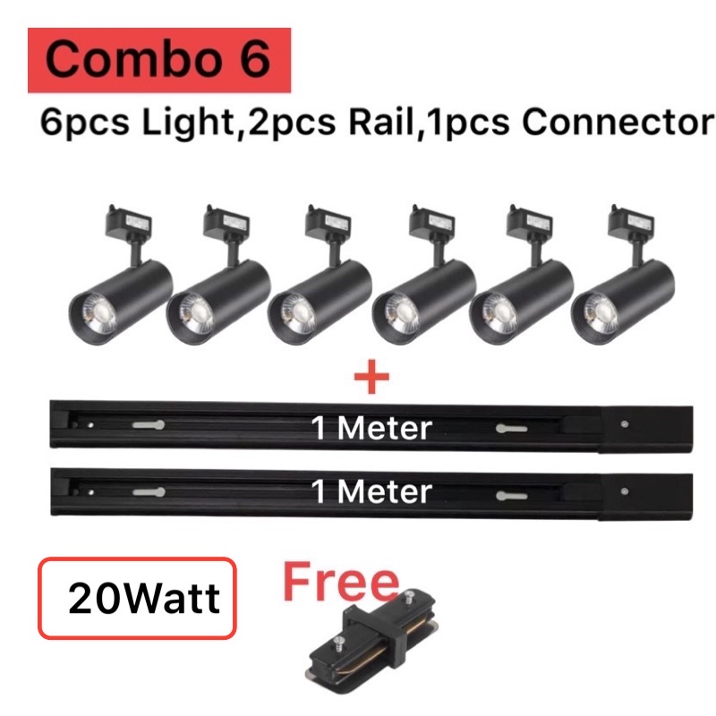 20W LED Track Light Combo Set With Rail | Shopee Malaysia