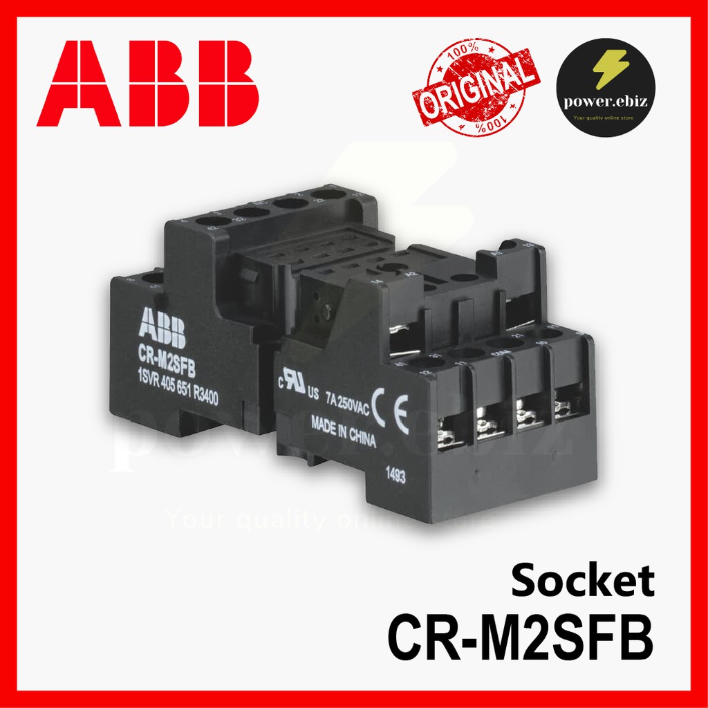 ABB CR-M2SFB Standard Socket (For CR-MX (Miniature) 8 Pin Relay Range ...