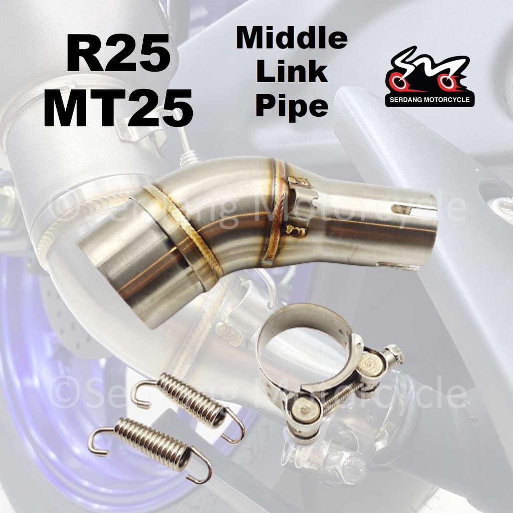R25 MT25 Middle Link Pipe Mid Adapter Connector Exhaust Slip On ...