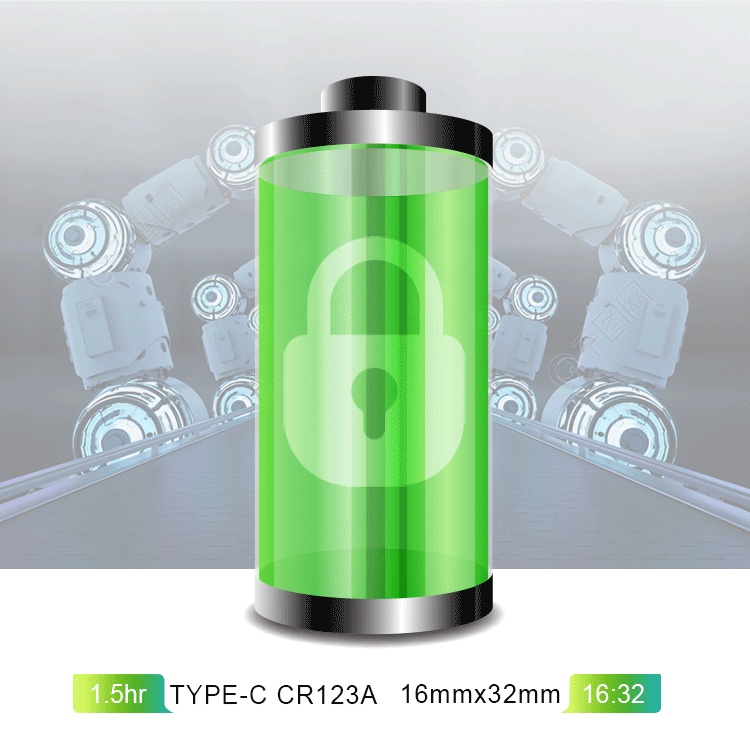 CR2 | CR123A | 14500 | 18650 | 3.7V Rechargeable Battery USB Type-C Lithium Fast & Quick Charge ...