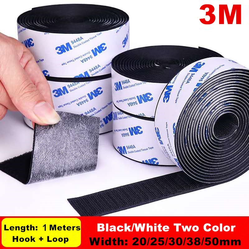1M 20/25/30/38/50mm Strong Self adhesive Fastener Tape nylon Hooks and ...