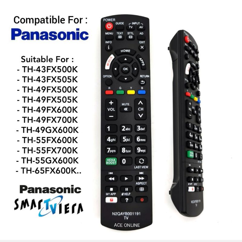 PANASONIC LED /LCD /SMART TV REMOTE CONTROL N2QAYB001191 WITH NETFLIX ...
