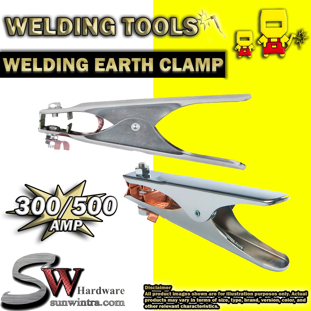 SW Hardware 300 Amp & 500 Amp Welding Cable Earth Clamp Earth Ground ...