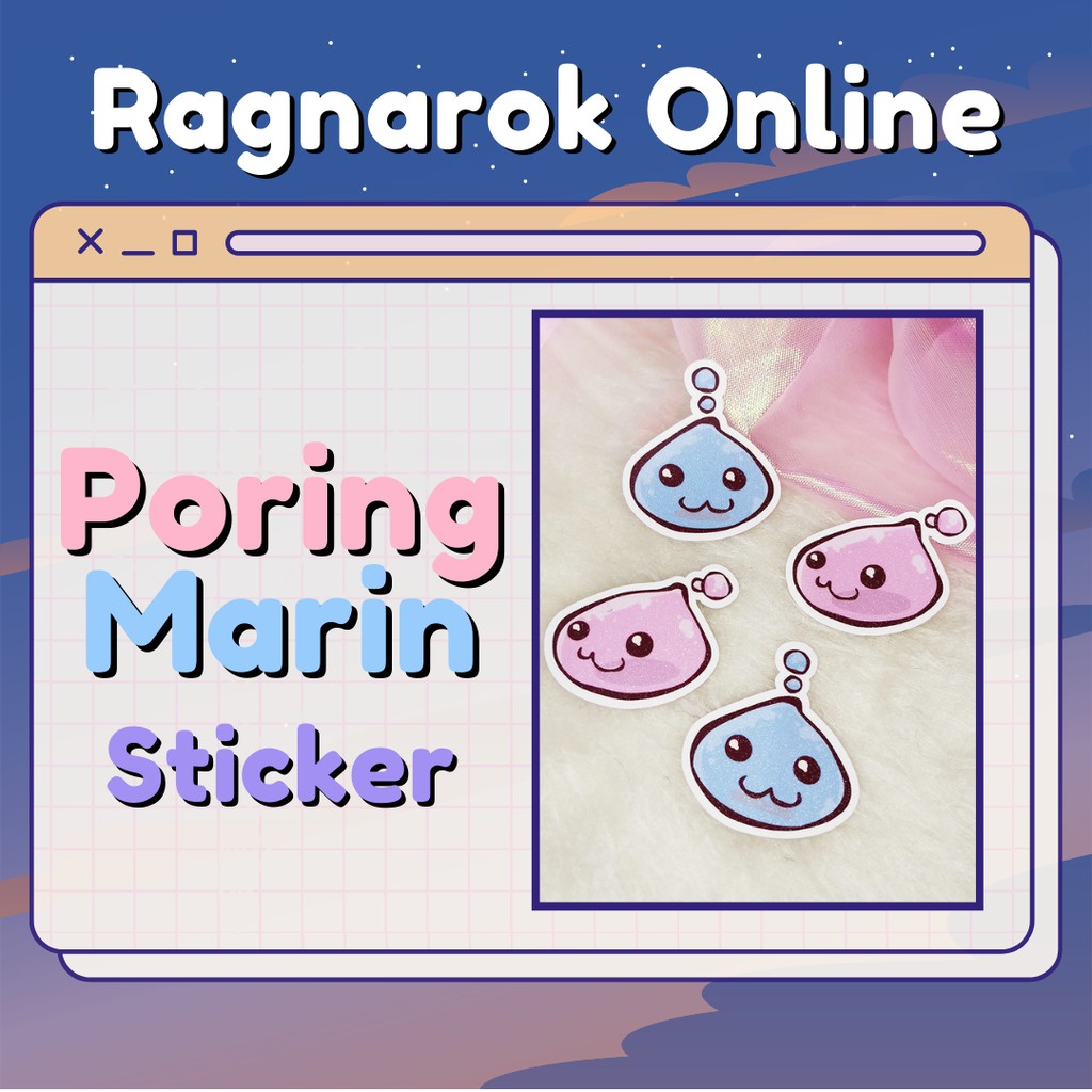 Ragnarok Online Poring and Marin Glittered Sticker Set | Shopee Malaysia