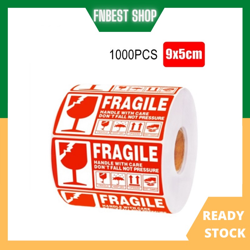1000 PCS Fragile Sticker Warning Label Poslaju Courier Urgent Sticker ...