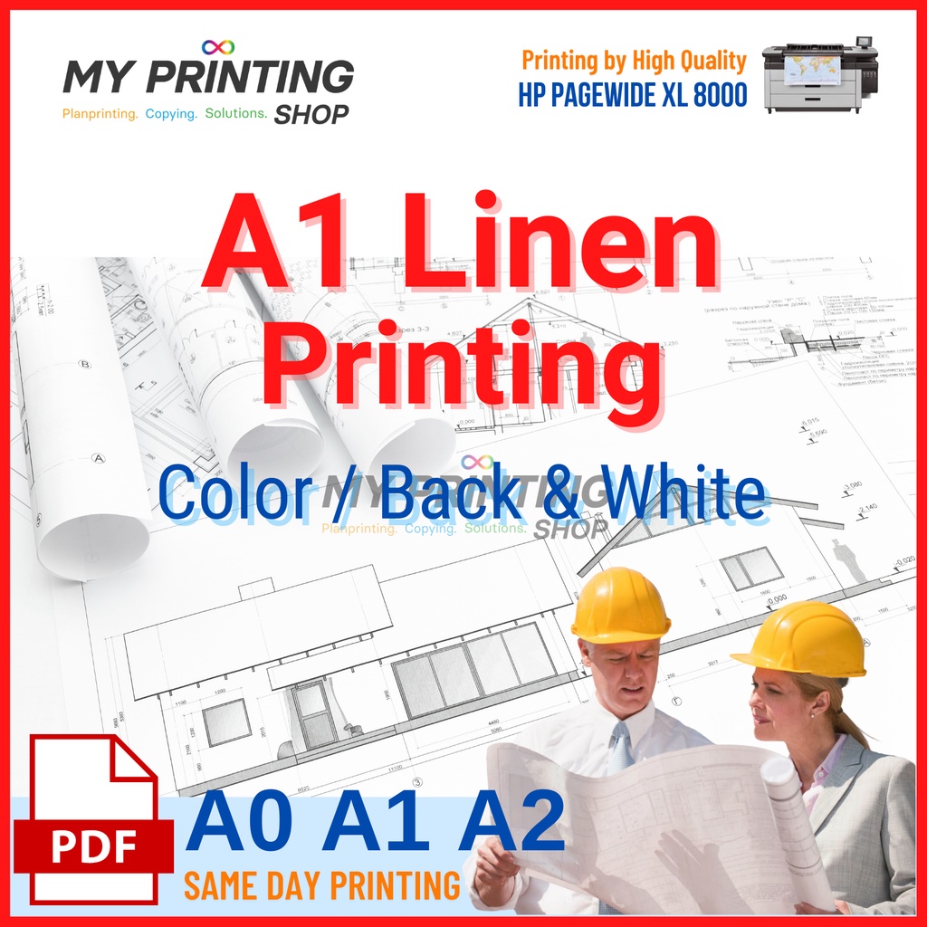 🔥 A1 Linen Print | High Quality Printing Color / Black | Large Format ...
