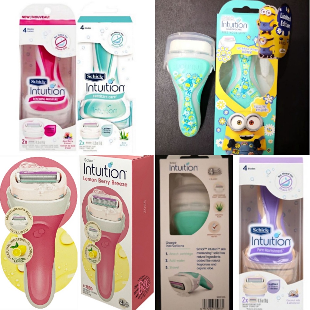 5 Types: Schick Intuition Gillette Venus White tea Sensitive Care Aloe ...