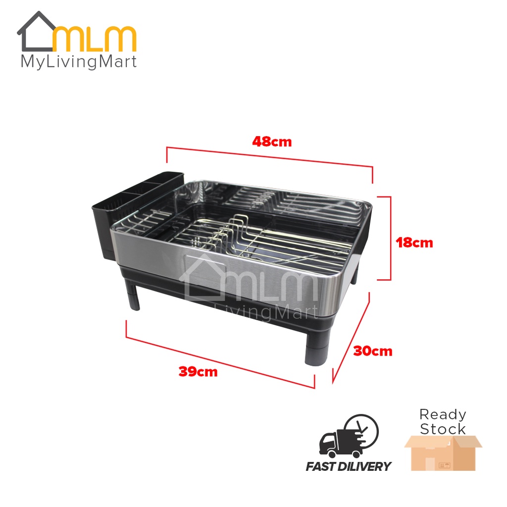 Stainless Steel 304 Dish Rack Kitchen Rak Sinki Dish Drainer Rak ...