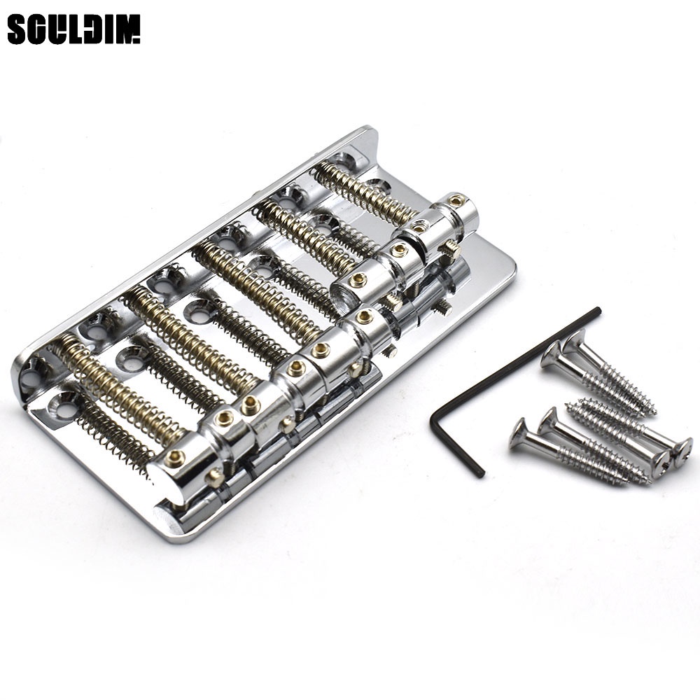 Vintage 5 Strings Electric Bass Guitar Bridge Chrome Guitar Accessories ...