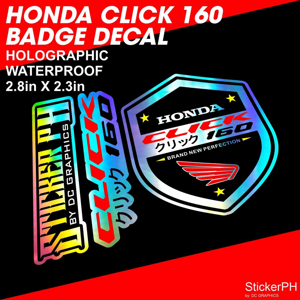 HONDA CLICK 160 HOLOGRAPHIC BADGE DECAL | Shopee Malaysia