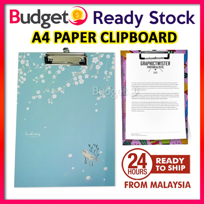 Ready Stock* A4 Sized File Paper Cardboard Clipboard Office Writing ...
