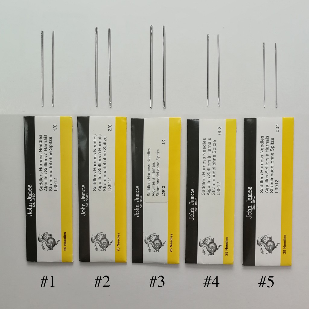 JOHN JAMES Saddlers Harness Needle Jarum Jahit Kulit Pack of 25 needles ...