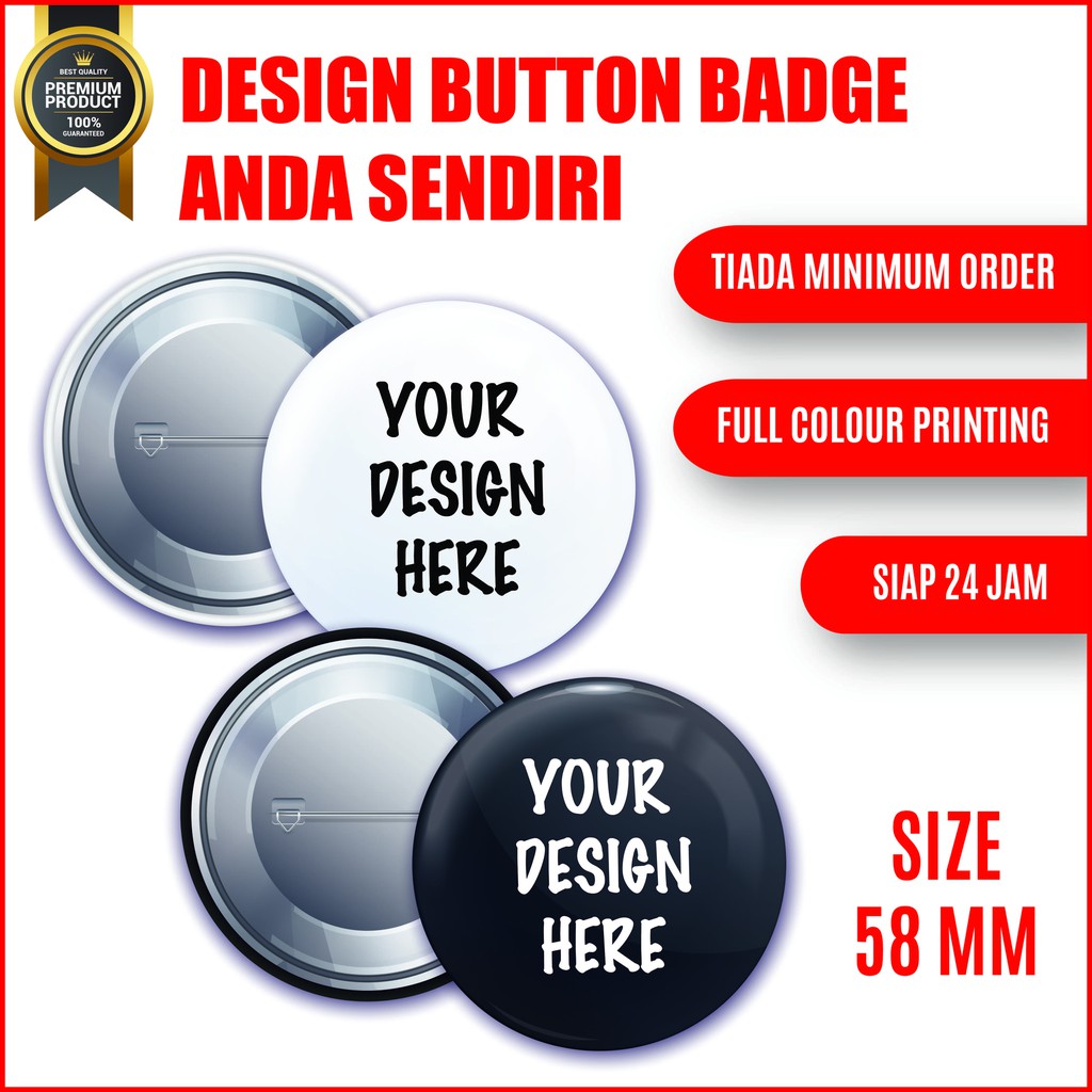 Custom Button Badge | Printed Button Badge | Gift Button Badge | DIY ...