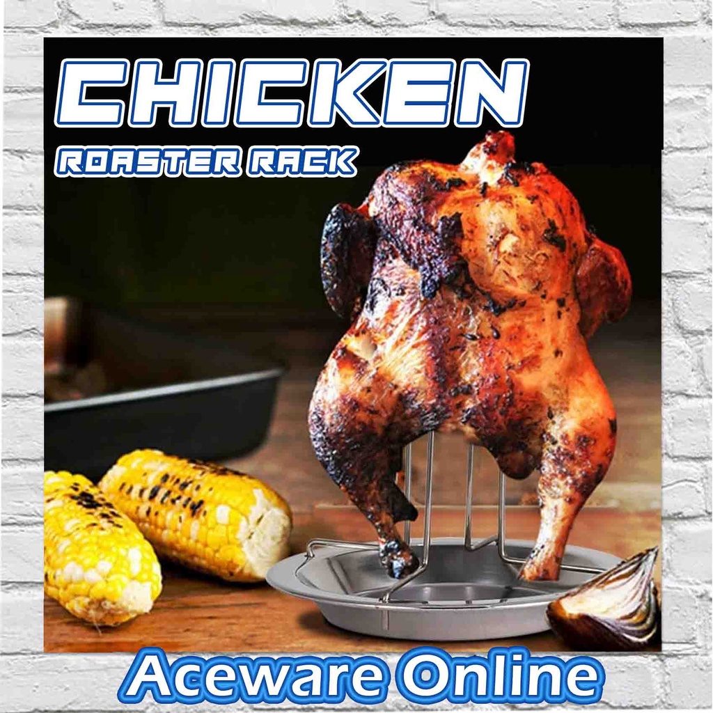 VERTICAL DUCK CHICKEN ROASTING BBQ STAND NON-STICK HOLDER BOWL GRILL ...