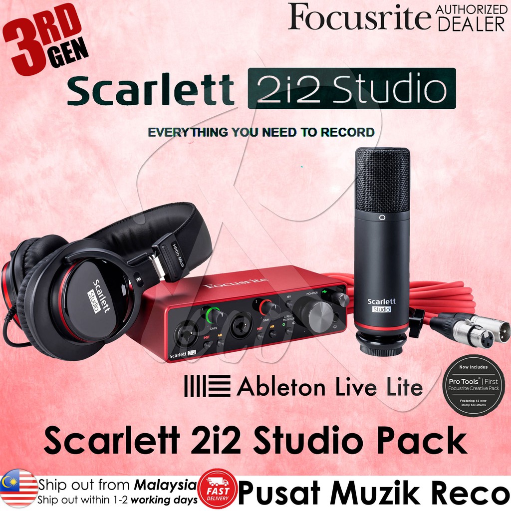 ⭐OFFER⭐ Focusrite Scarlett 2i2 Studio Pack 3rd Gen USB Audio Interface ...