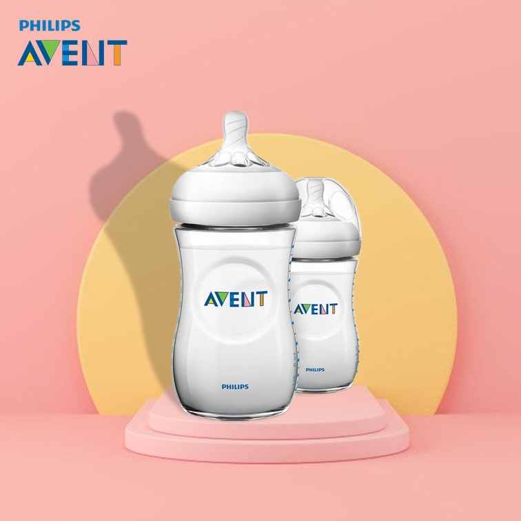 PHILIPS AVENT Natural Bottle 9oz / 260ml Twin Pack/ Botol Susu Avent ...