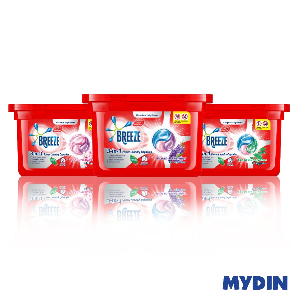 Breeze Detergent Capsules 3 in 1 (18's) - 3 Variants | Shopee Malaysia