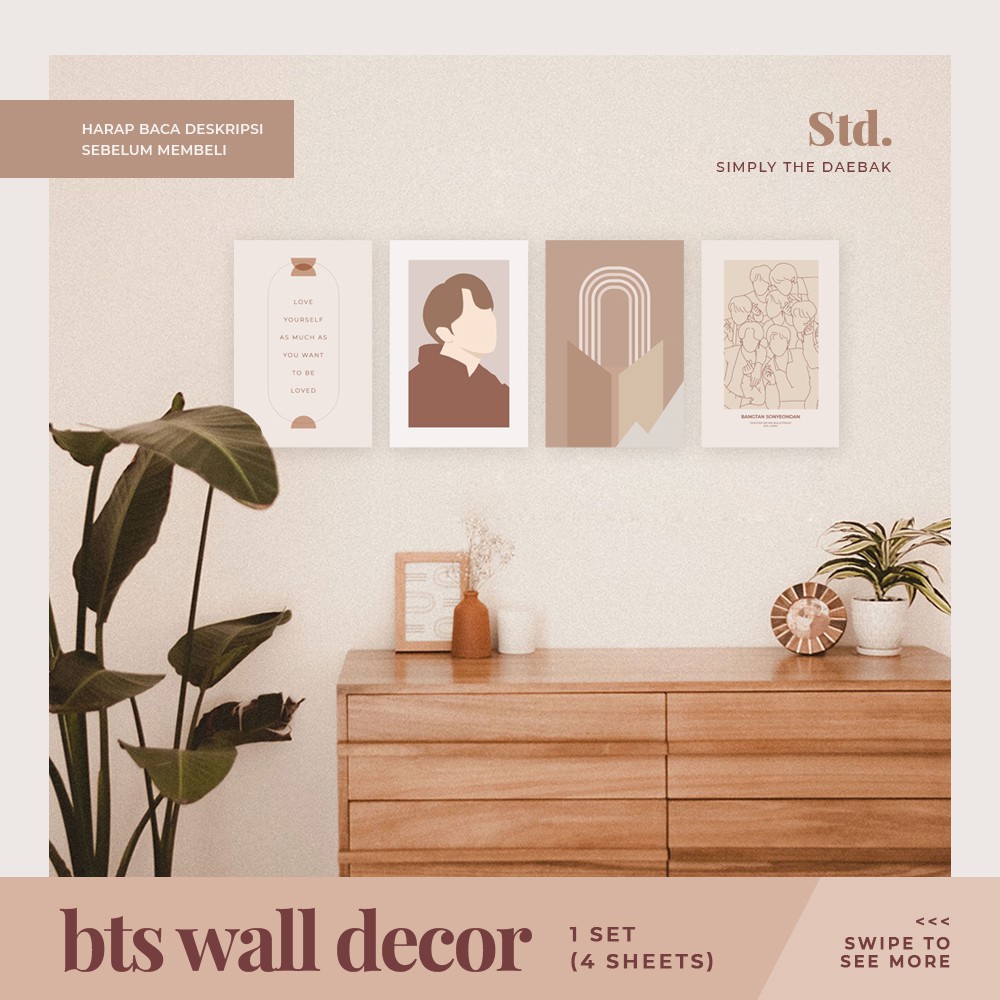 Bts Wall Decor kpop poster fanart art print aesthetic minimalist boho ...