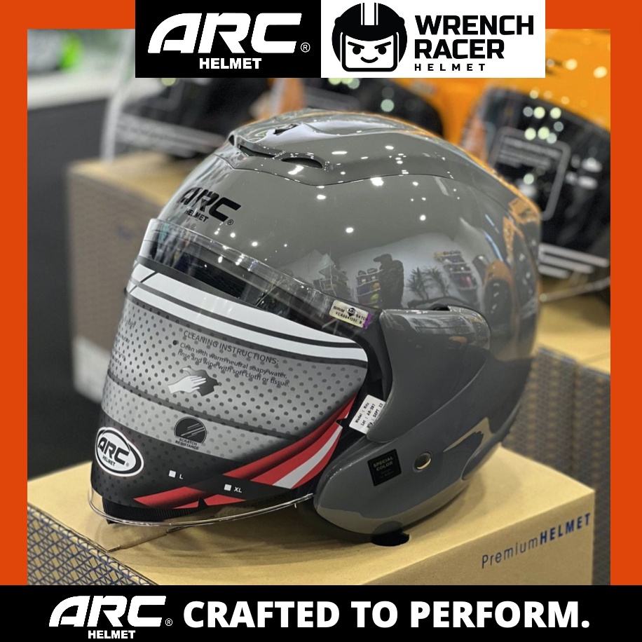 Helmet ARC Ritz ★Pastel & Modern Color V2★ - Modern Grey / Pastel Pink ...