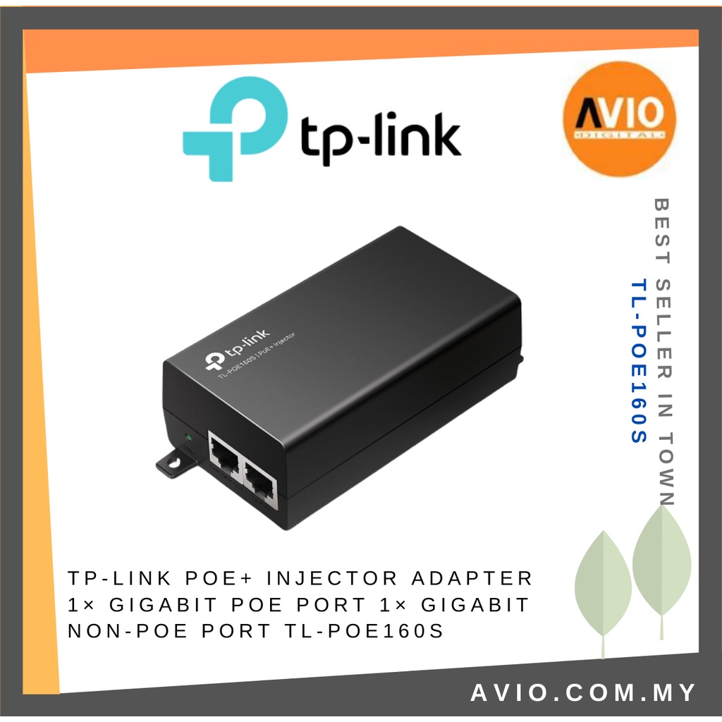 TP-LINK Tplink POE PoE+ 30W Injector Adapter 1× Gigabit PoE Port 1× ...
