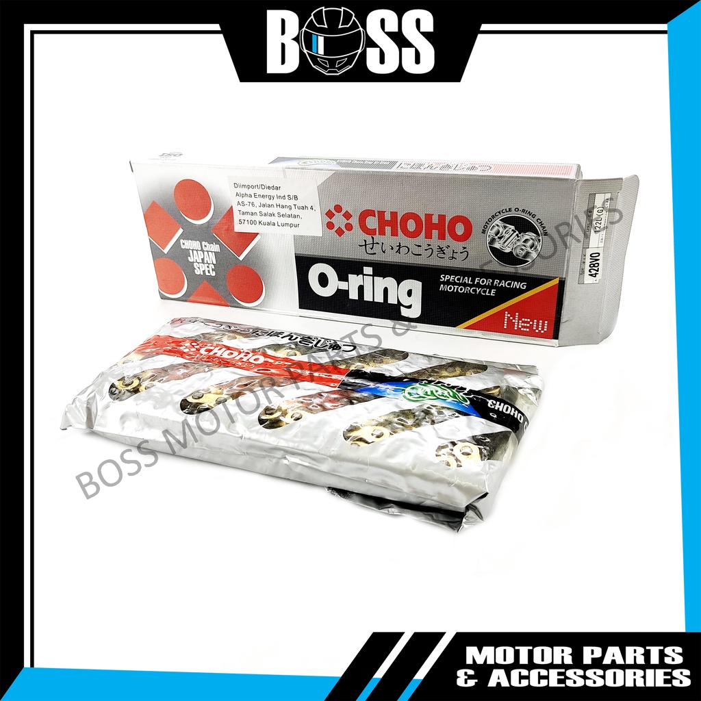 [CHOHO] 428 H & O-RING GOLD Motorcycle Chain Rantai Motor (122L/132L ...