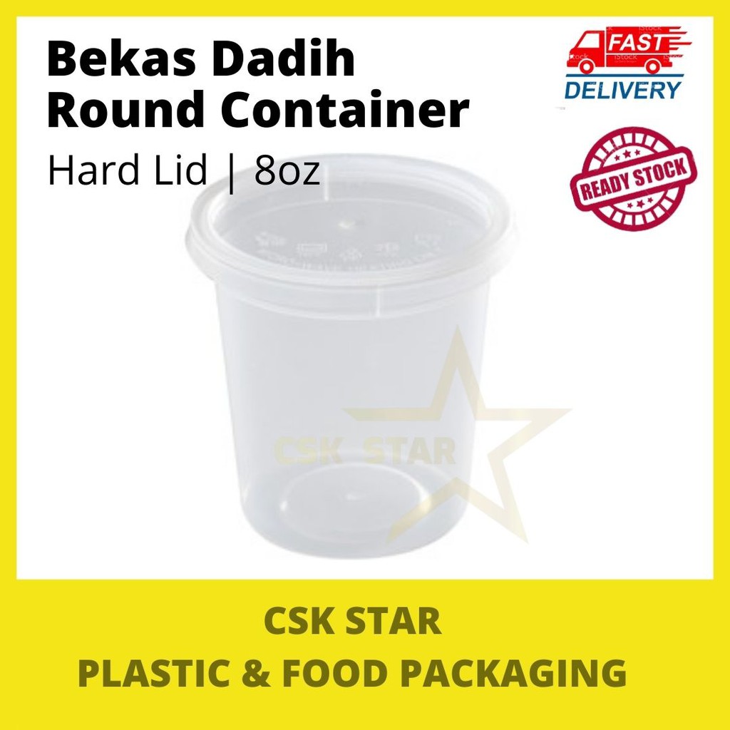RS8 Round Plastic Container / Bekas Dadih / Pudding Container / Sauce ...