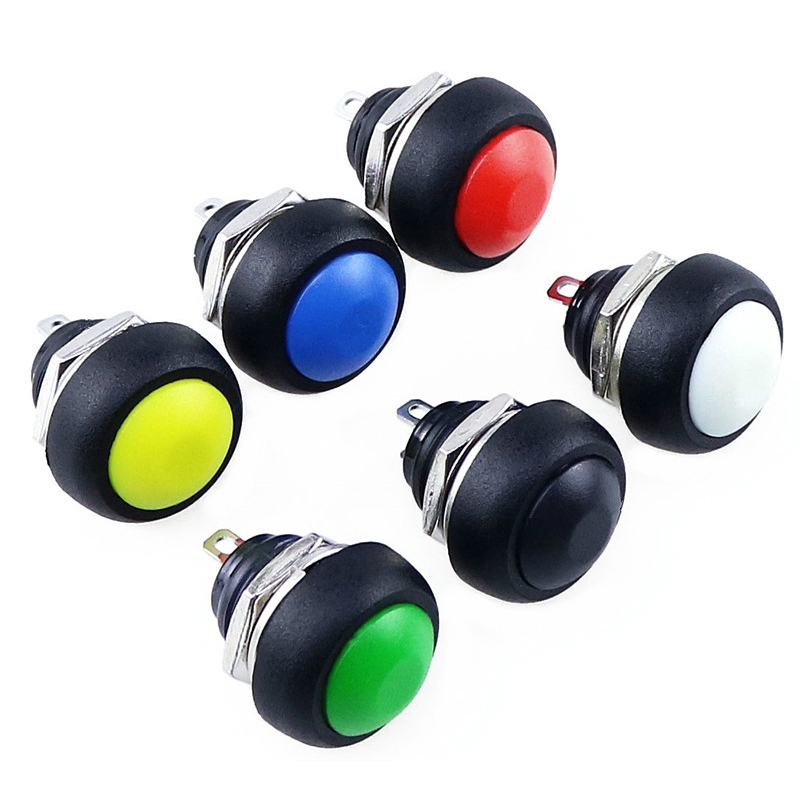 5pcs Mini Switch 12mm Waterproof Switch PBS-33B Reset Button Switch Non ...