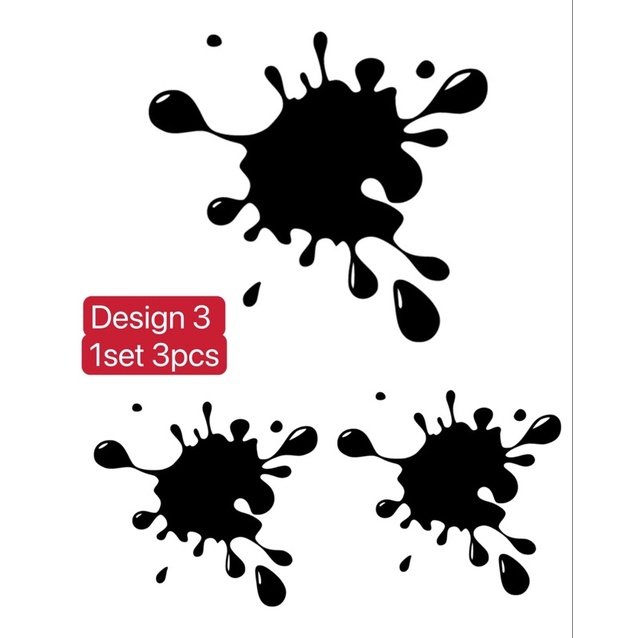 (Ready Stock) S448# 1Set 3pcs Water Splash Car Sticker For Toyota Honda ...