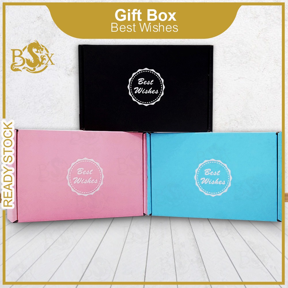 Best Wishes Colour Gift Box Craft Paper Box Pizza Box Carton Box Kotak ...