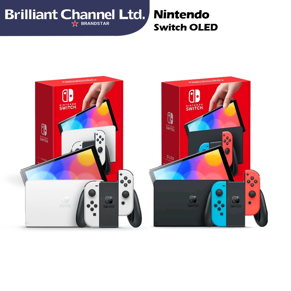 Nintendo Switch Oled Model Neon Red And Neon Blue Joy Con White Joy