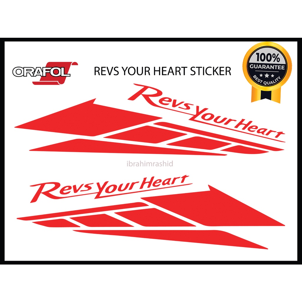 REVS YOUR HEART STICKER FOR Y15ZR, Y16ZR, 135LC, R25, MT25, NVX V2 ...