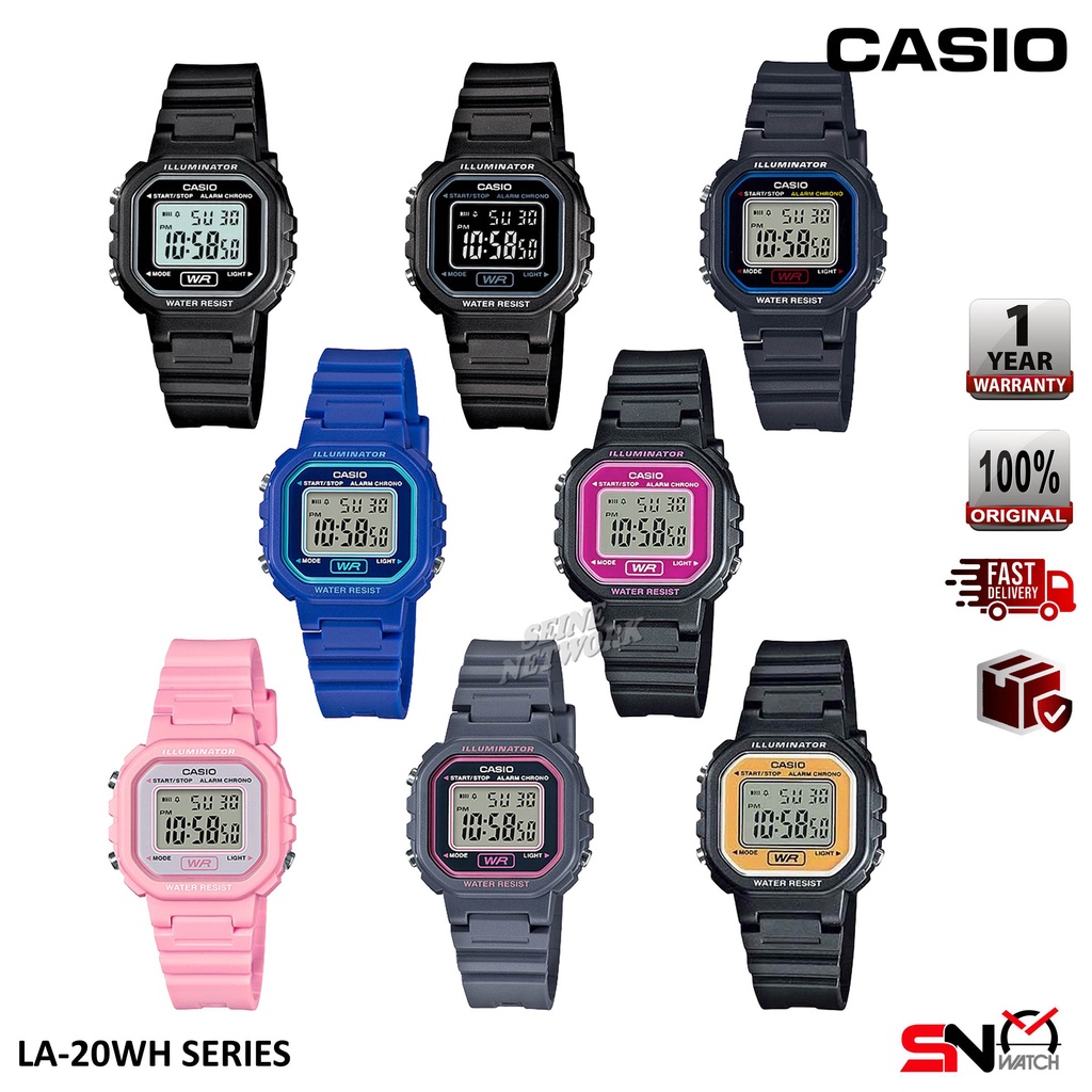 Casio LA-20WH Small Size Unisex Kid Sports Watch Digital Resin Band ...