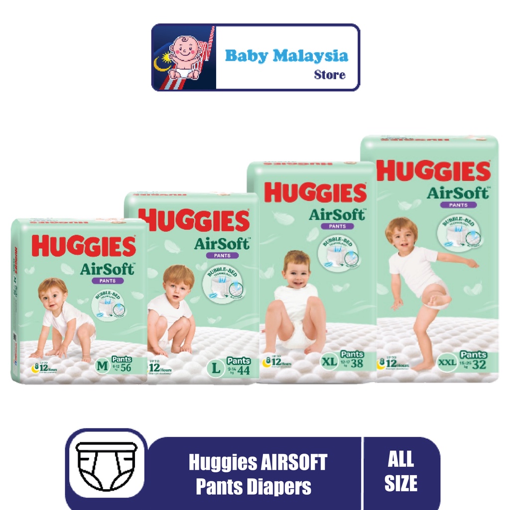 Huggies AIRSOFT Pants Super Jumbo Pack - ALL SIZE | Shopee Malaysia
