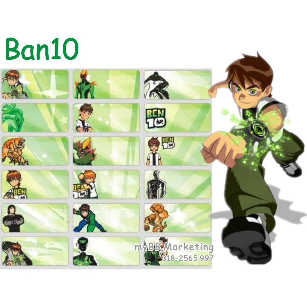 Ben 10 Name Sticker （waterproof）(Ready Stock) | Shopee Malaysia