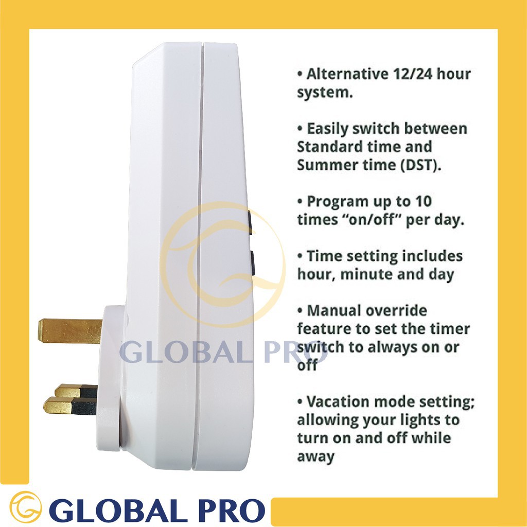 Global Pro Premium 7-Day Programmable Digital Timer 24-Hour Digital ...