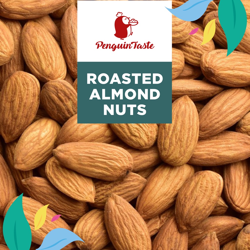 HALAL Roasted Almond Nuts by PENGUIN TASTE/ Healthy Snack/ JAKIM HALAL ...