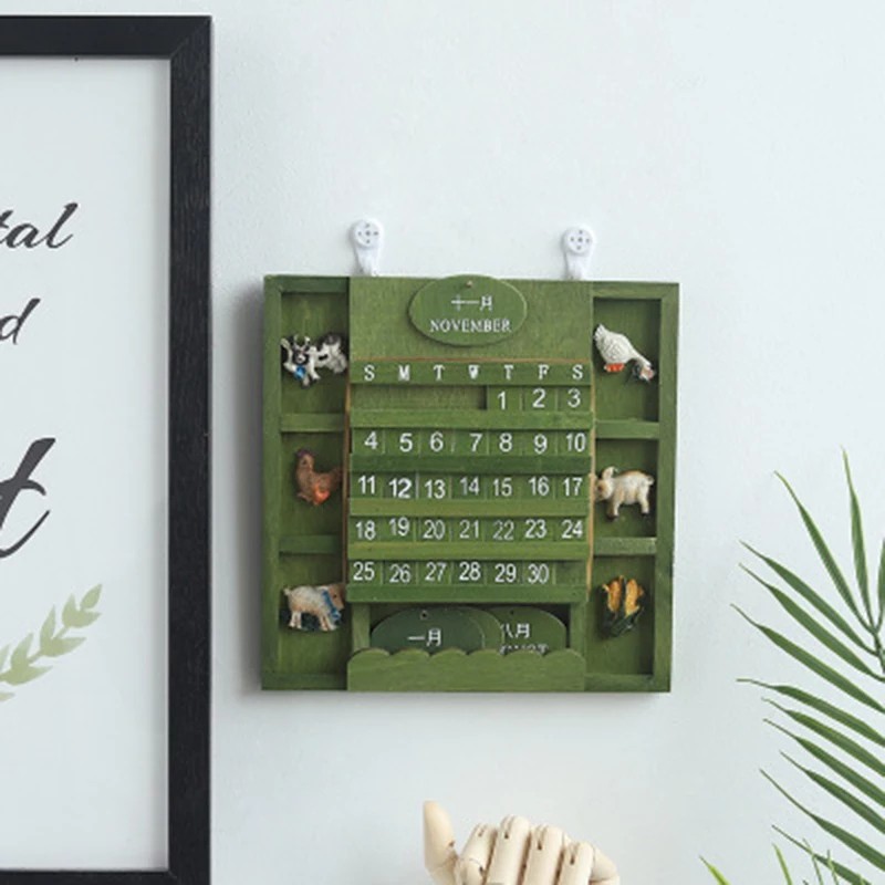 🏭 READY STOCK 🏭 Creative Wood Calendar Manual Reusable Craft Perpetual ...