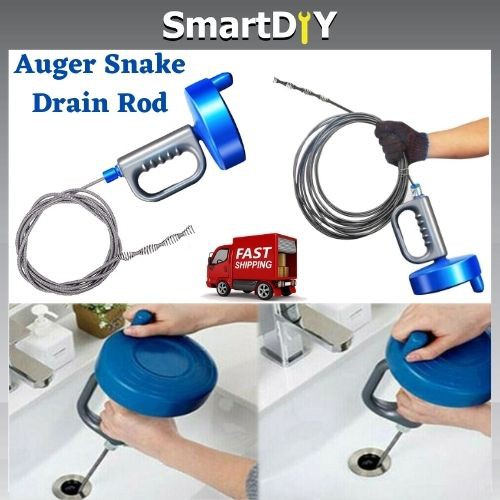 Drain Unblocker Flexible Rod Auger Snake Rod Drain Unclogged Pipe Sink ...