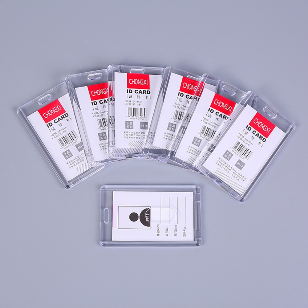 Clear Acrylic Office Staff Card Holder Protective Cover Student Card Id ...