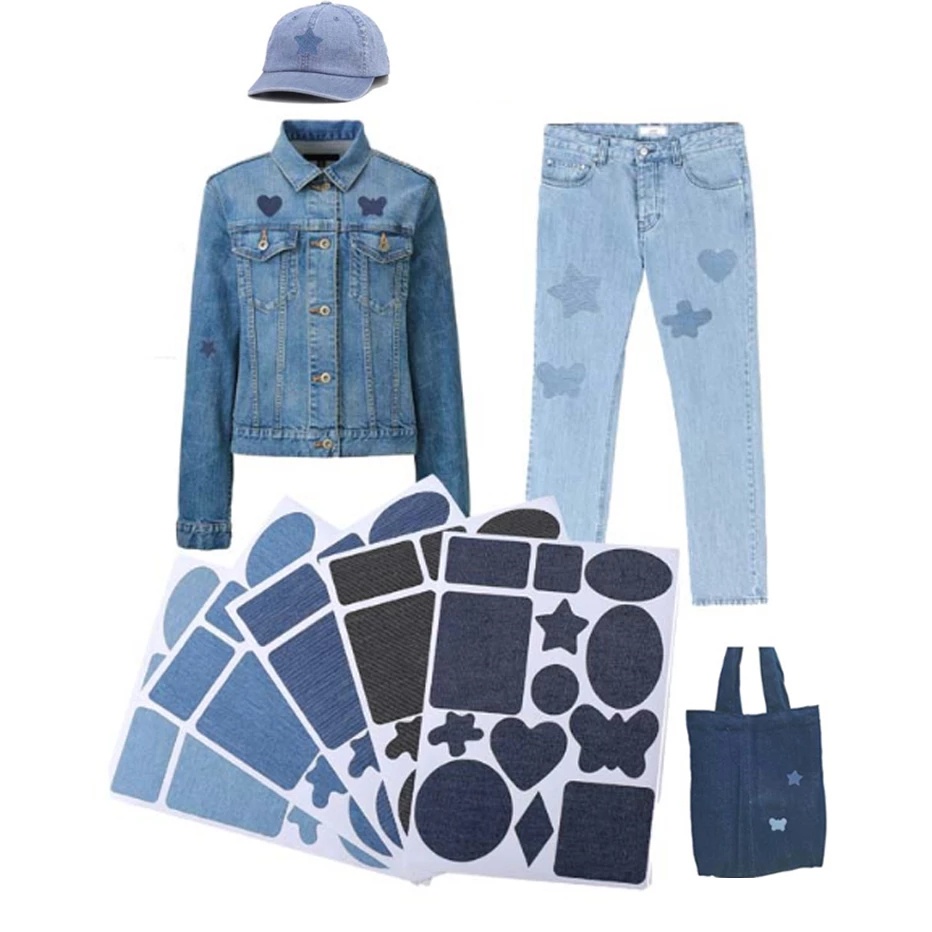Self-Adhesive Denim Patches DIY Iron On Denim Elbow Patches Repair ...