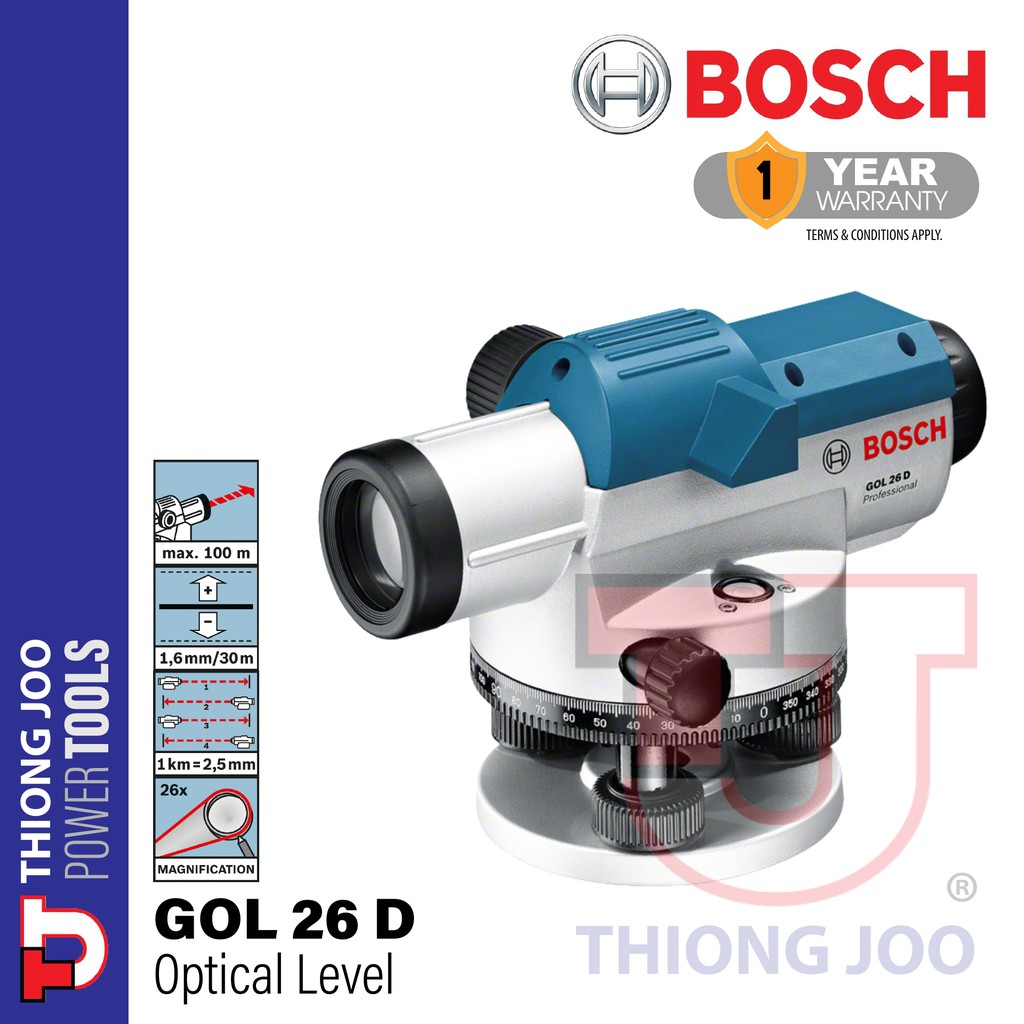 BOSCH GOL 26 D PROFESSIONAL OPTICAL LEVEL | Shopee Malaysia