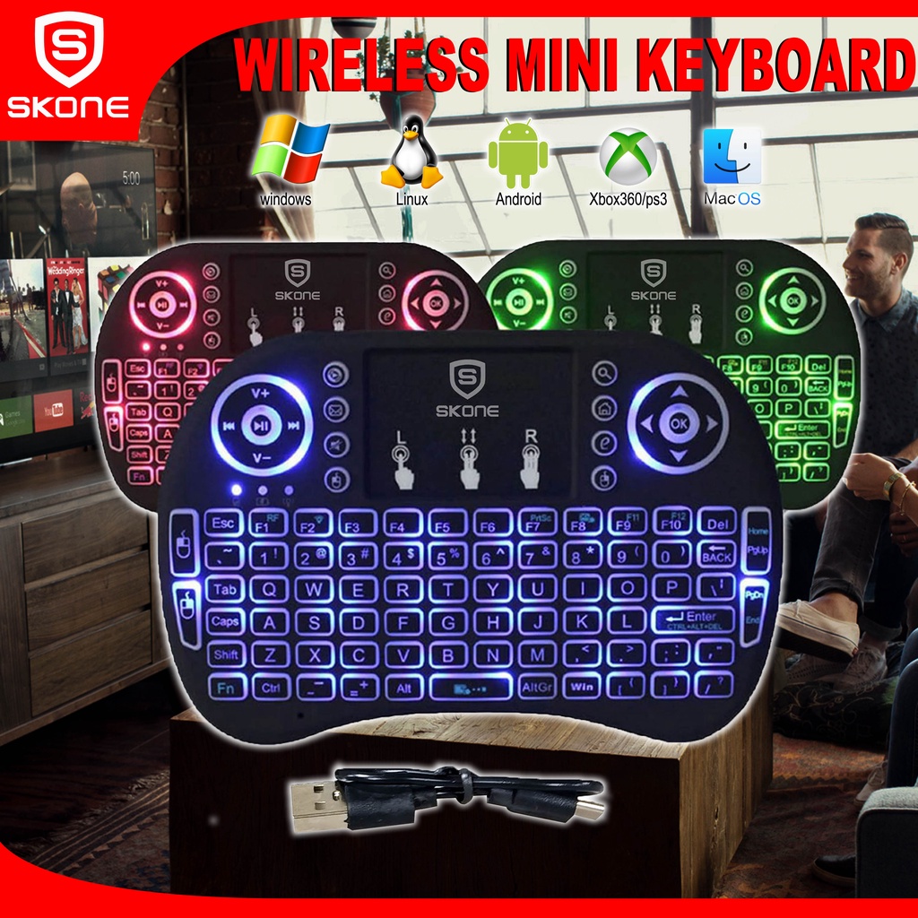 i8 Mini Keyboard With Backlight Wireless Keyboad With Touchpad 2.4Ghz ...