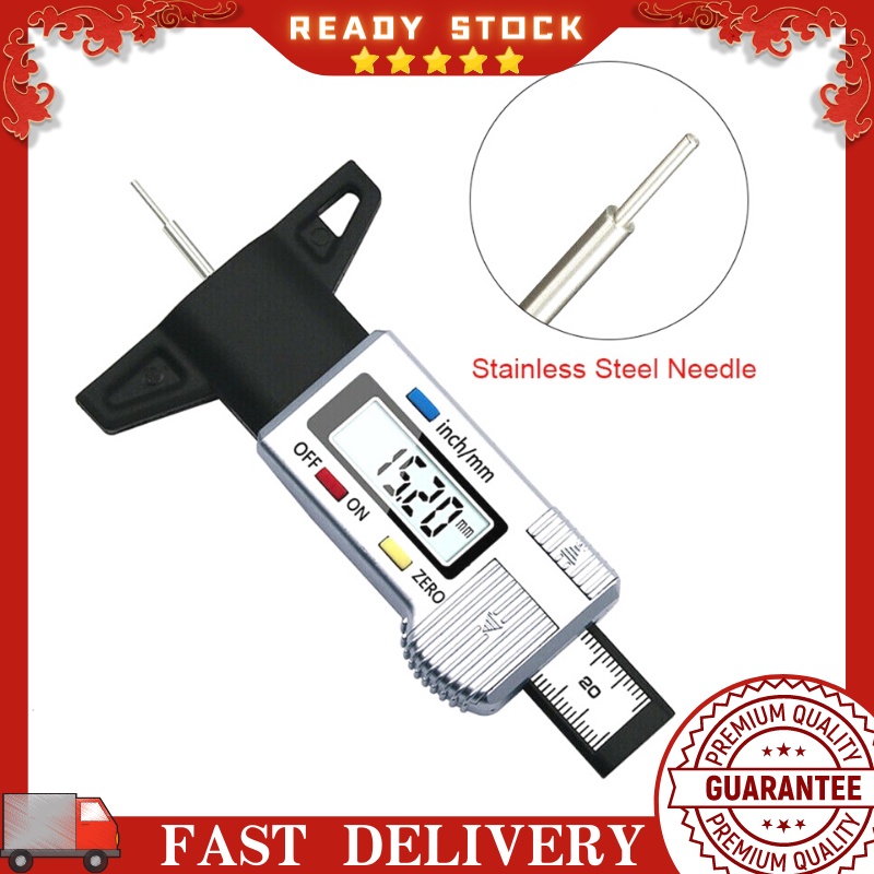 25mm Digital LCD Depth Gauge Car Tyre Tire Tread Depth Tester Tyre ...